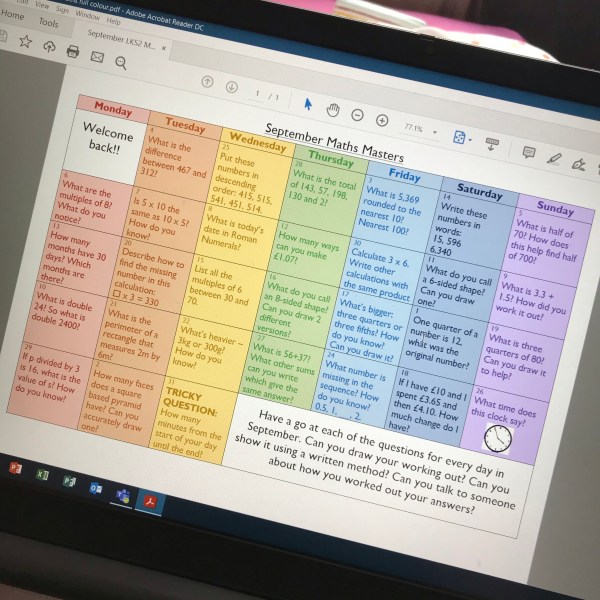 FREE DAY: September Maths calendars – alittlebutalot