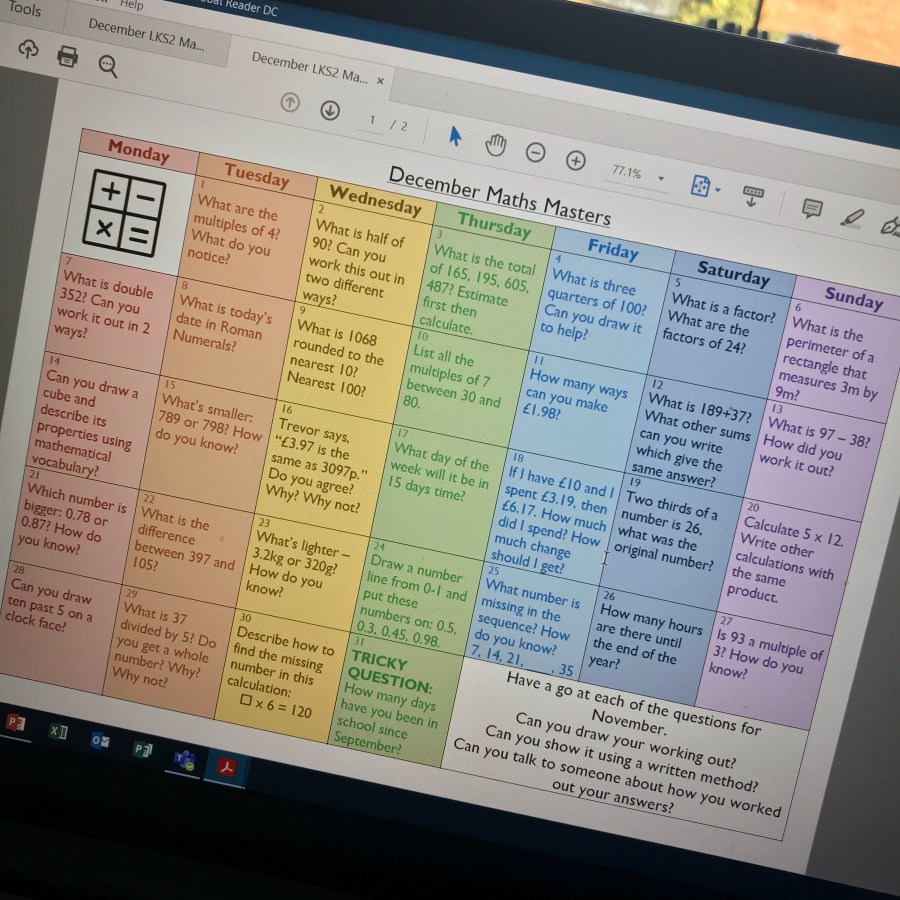 FREE RESOURCE: Maths calendars – alittlebutalot