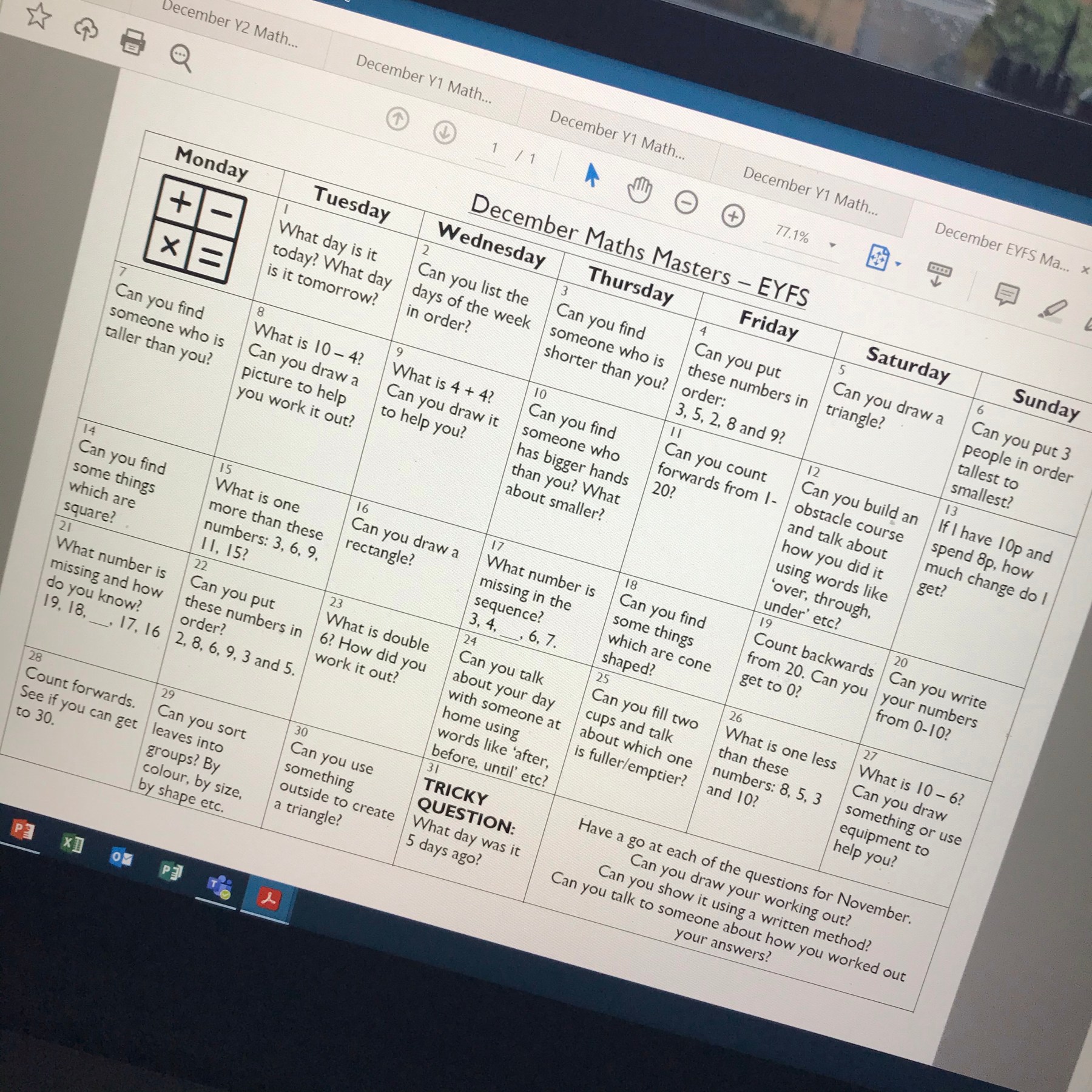FREE RESOURCE: Maths calendars – alittlebutalot