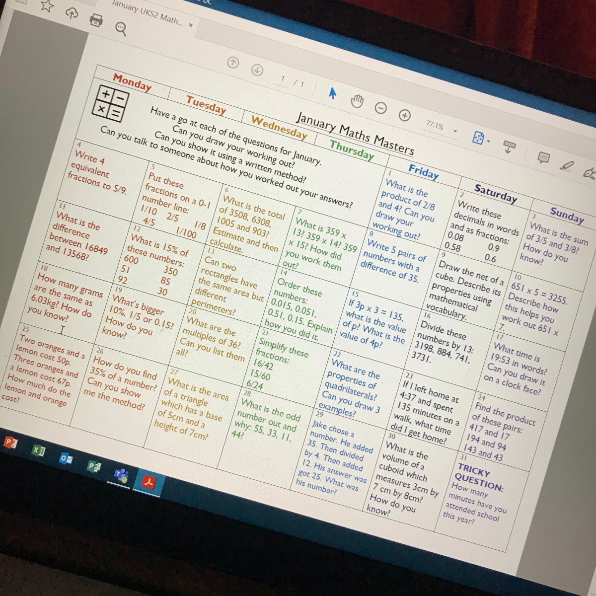 FREE RESOURCE: January Maths calendars – alittlebutalot