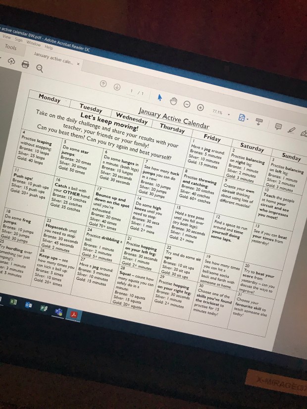 FREE RESOURCE: January Active calendar – alittlebutalot