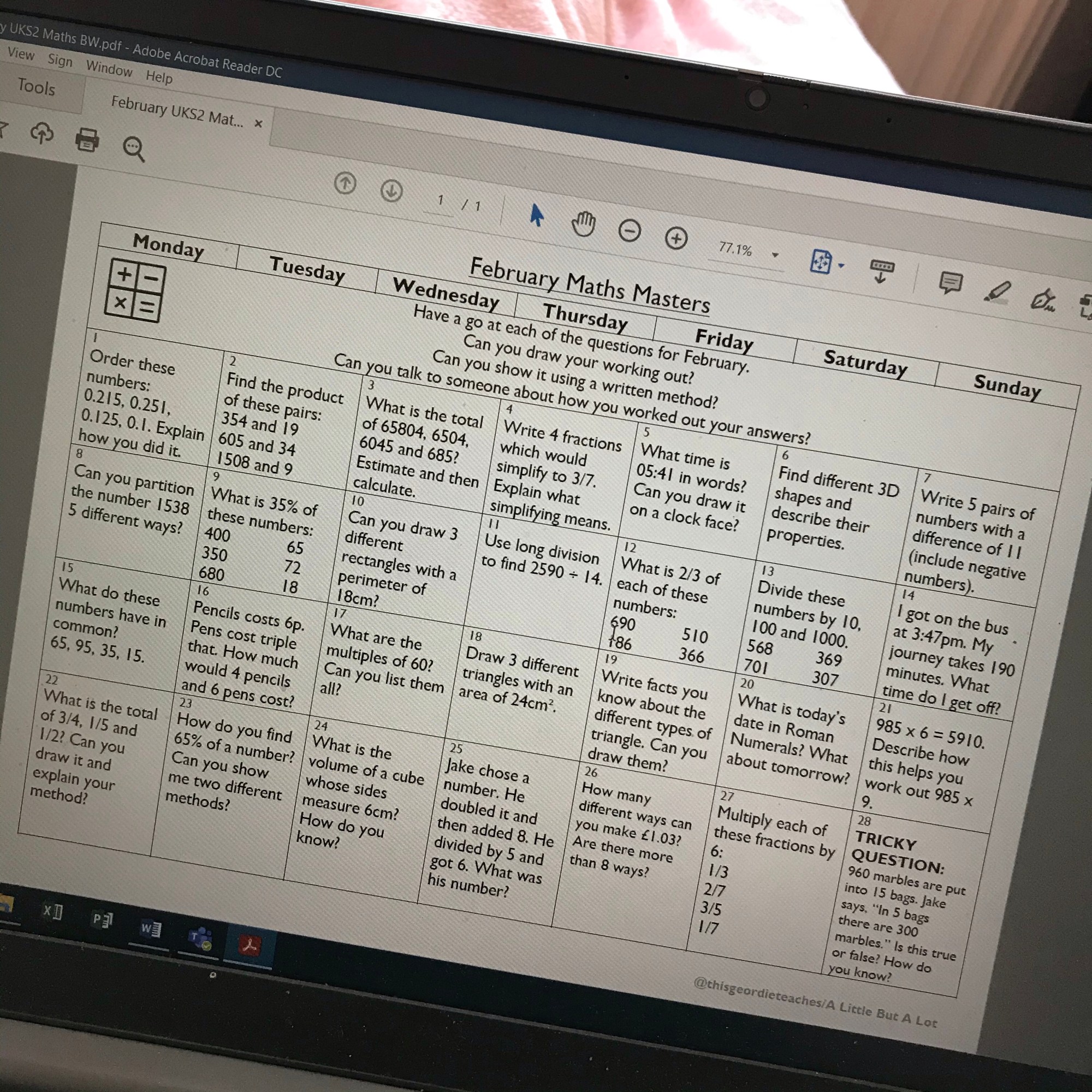 FREE RESOURCE: February Maths calendars – alittlebutalot