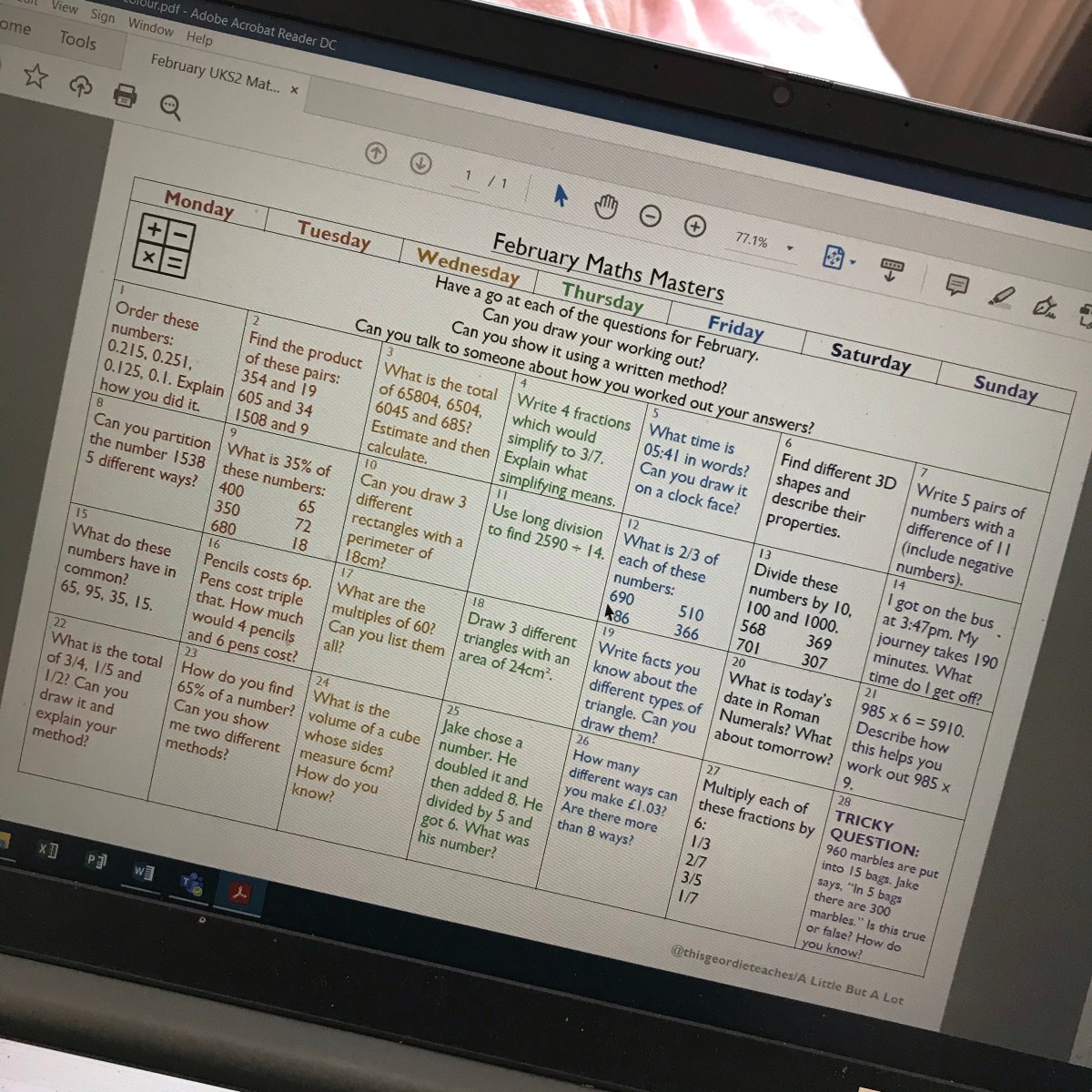 FREE RESOURCE: February Maths calendars – alittlebutalot