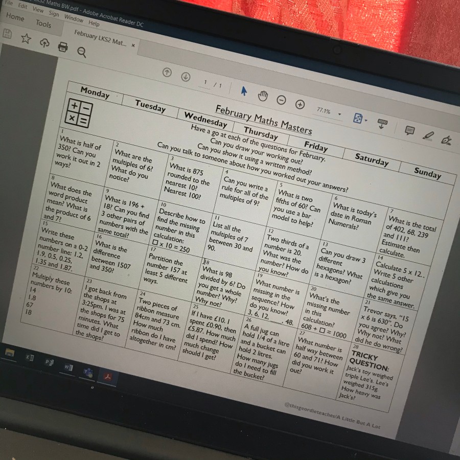 FREE RESOURCE: February Maths calendars – alittlebutalot