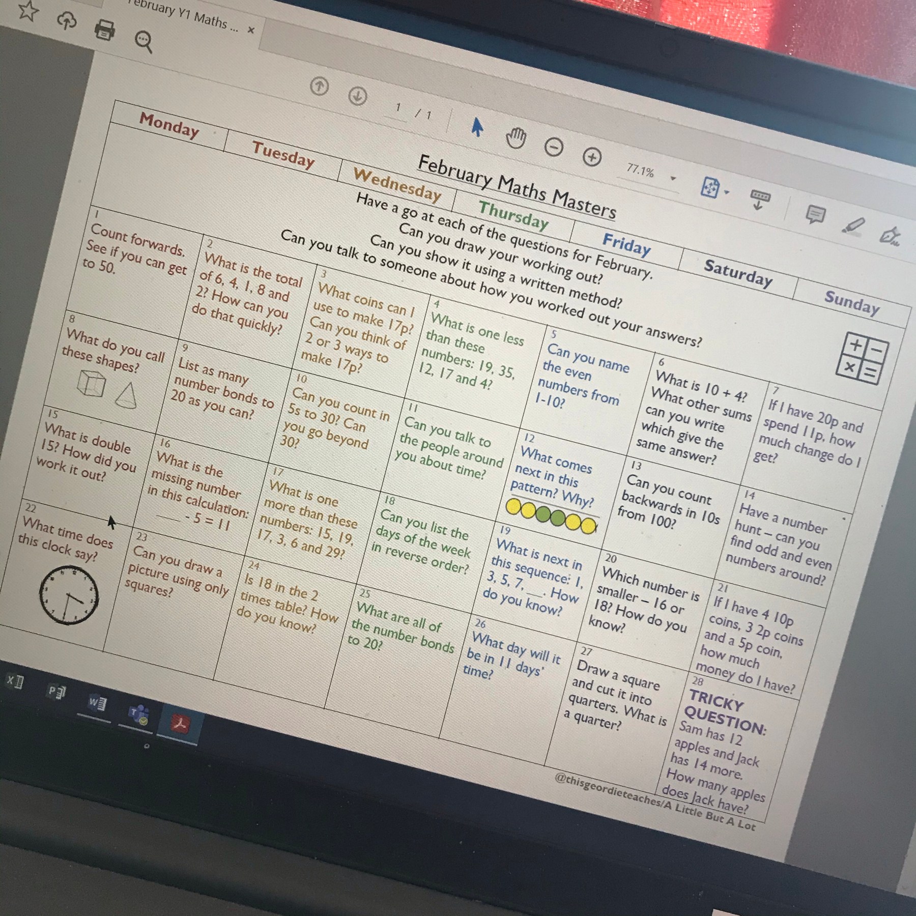 FREE RESOURCE: February Maths calendars – alittlebutalot