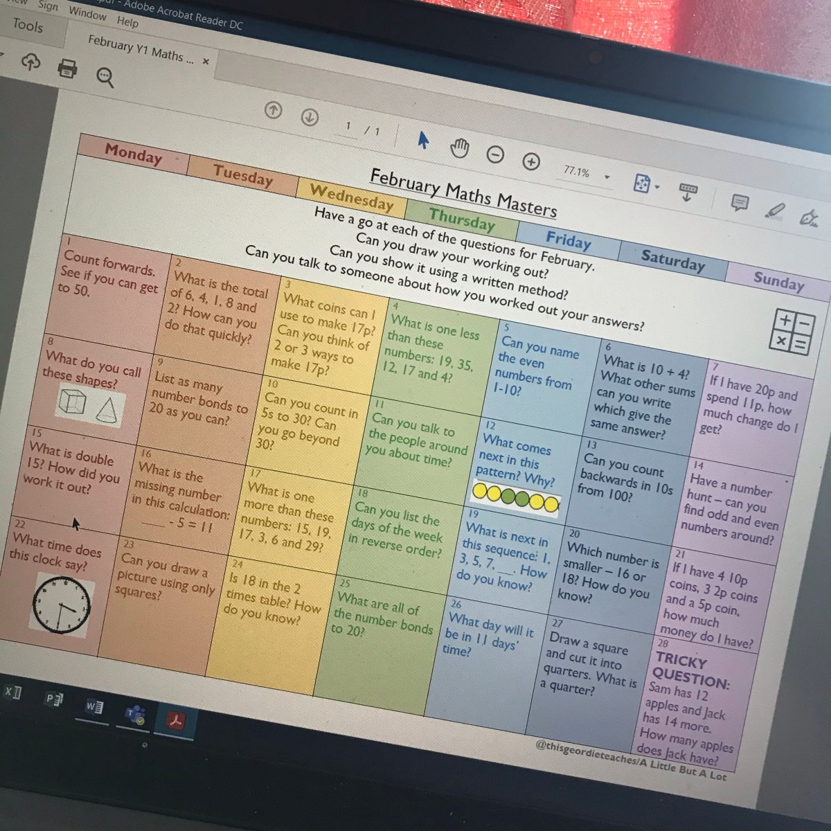 FREE RESOURCE: February Maths calendars – alittlebutalot
