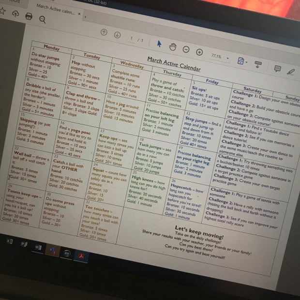 FREE RESOURCE: Active March calendar – alittlebutalot