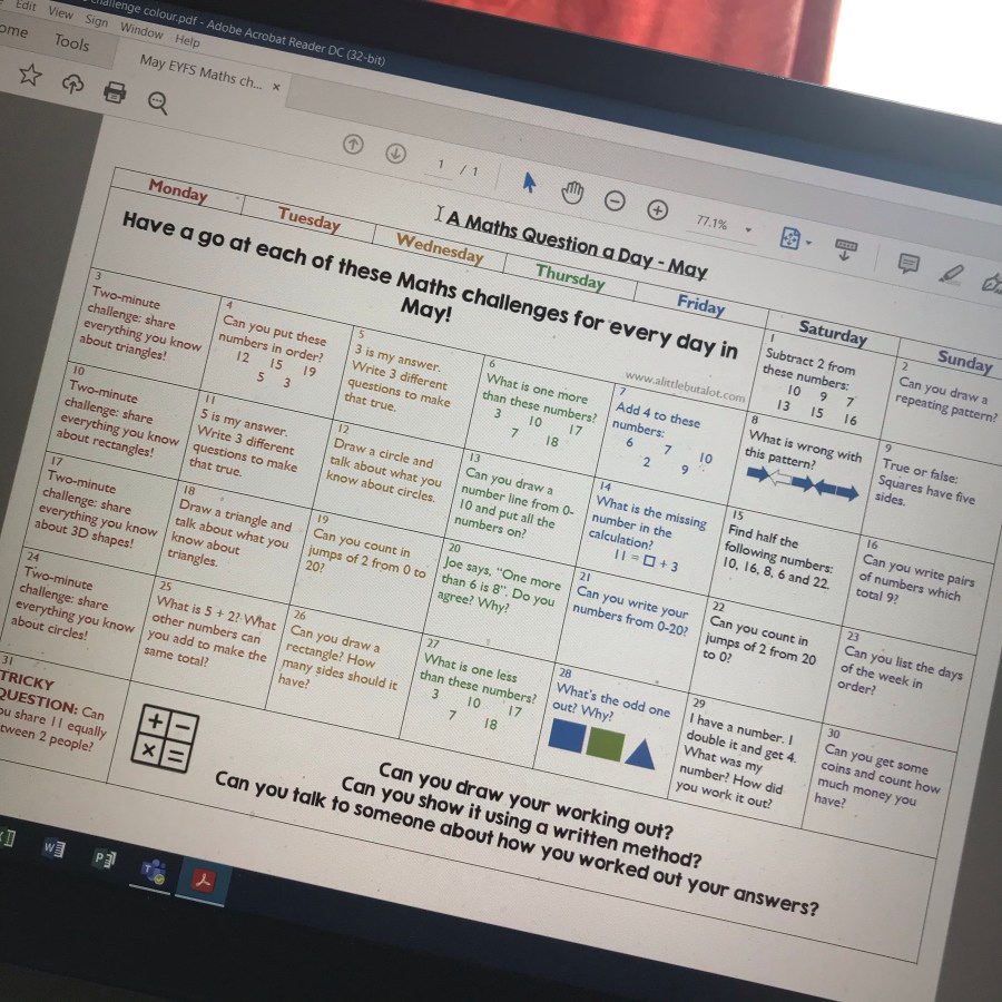 FREE RESOURCE: May 2021 Maths calendars – alittlebutalot