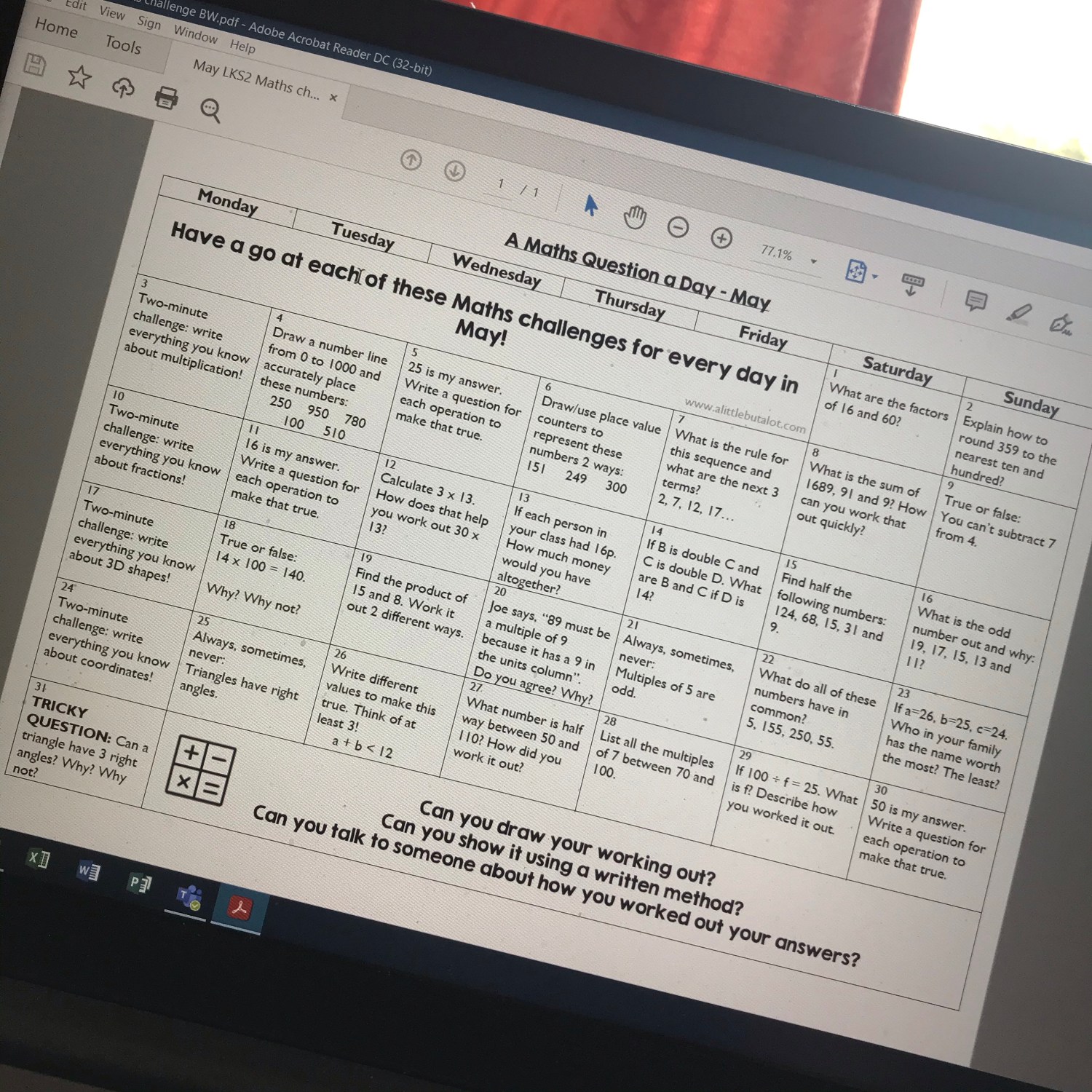 FREE RESOURCE: May 2021 Maths calendars – alittlebutalot