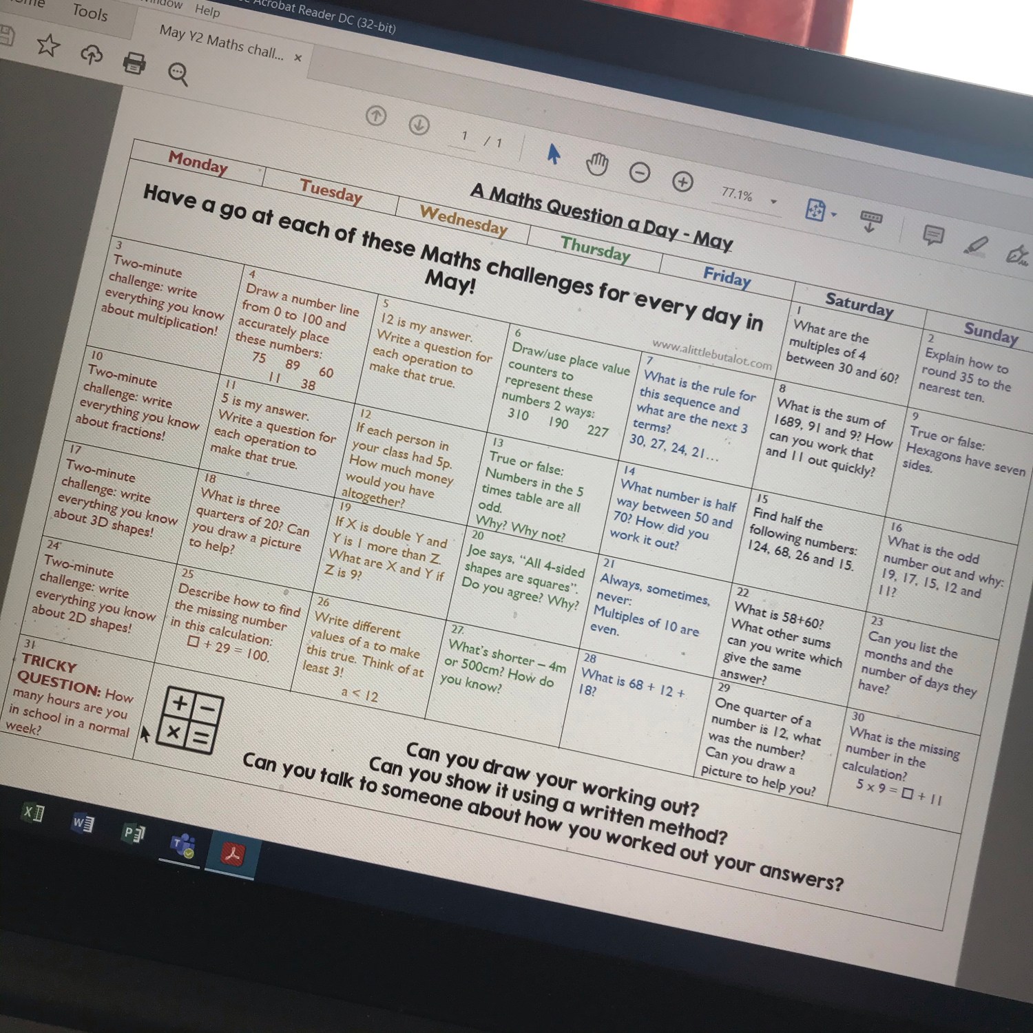 FREE RESOURCE: May 2021 Maths calendars – alittlebutalot